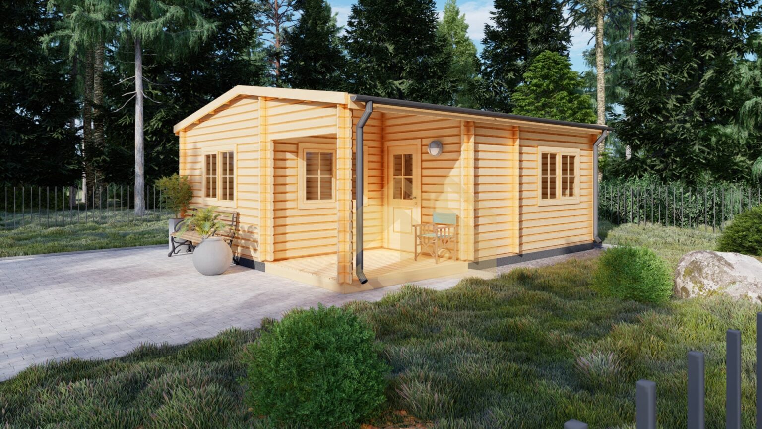 Garden Log Cabin 44mm Antigonos, 32 M² - siphouse