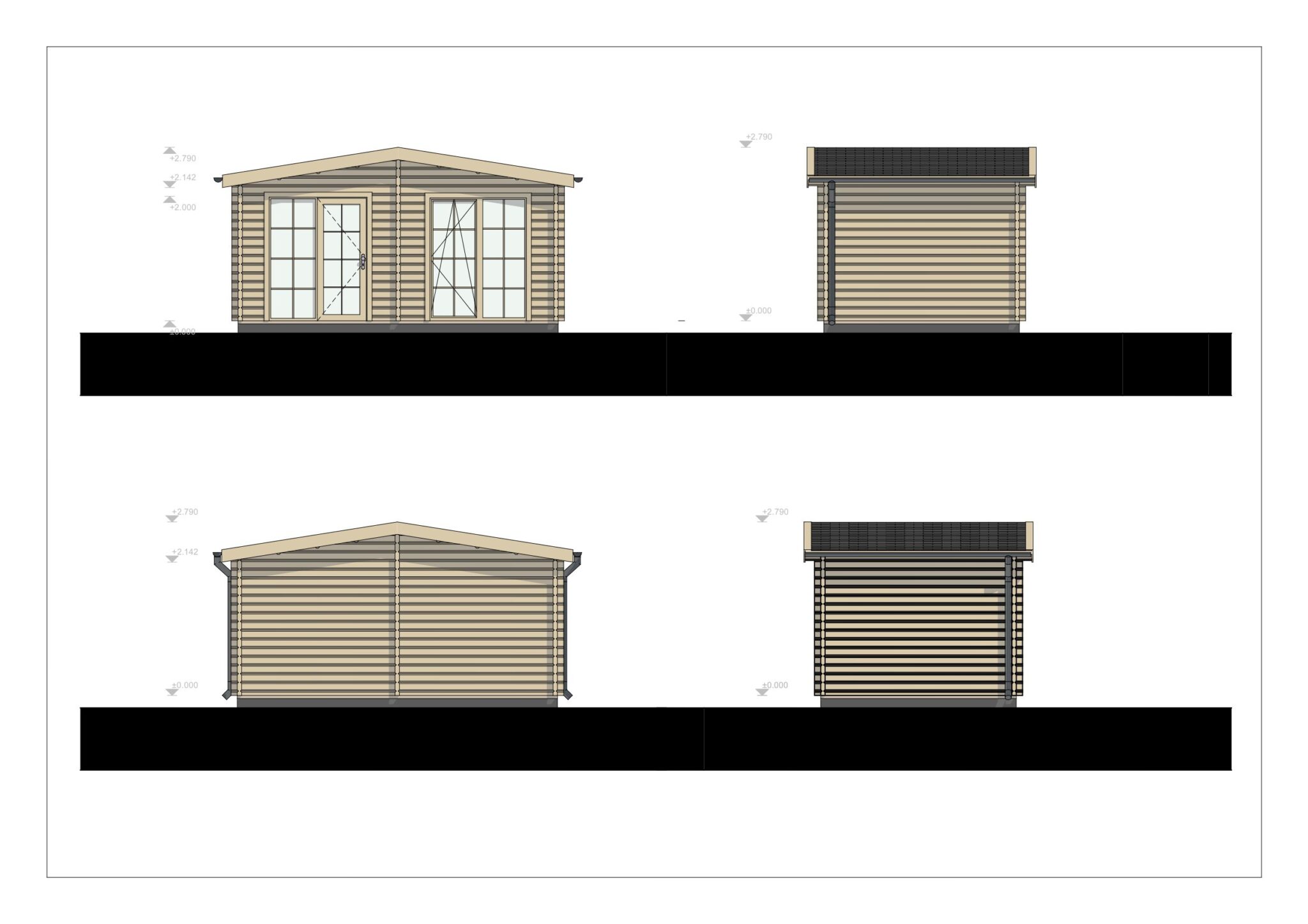 Log Cabin Office Dunbar, 15 m² - siphouse