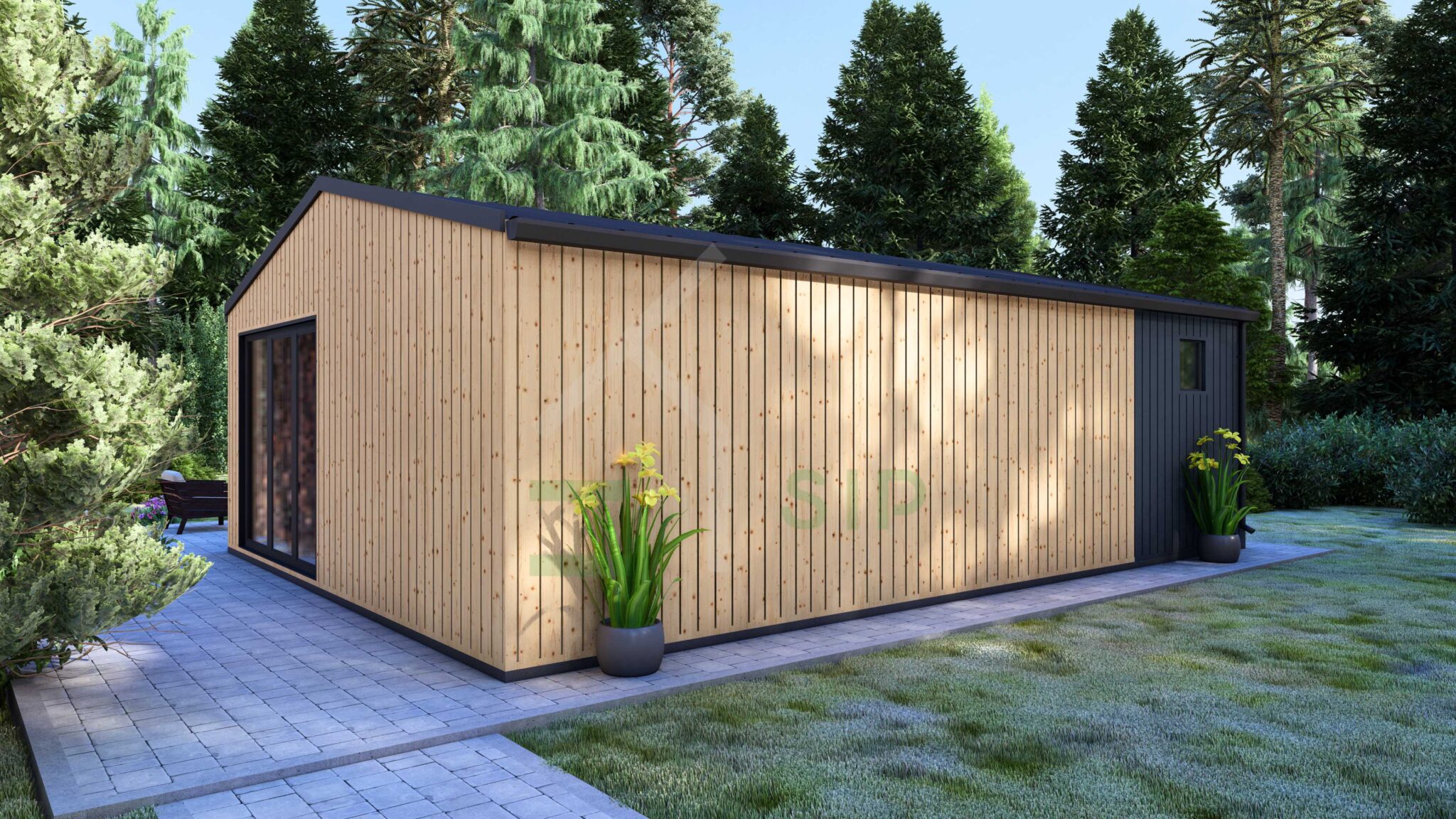 Granny Annexe Asma (Insulated 34 mm + cladding), 50m² - siphouse