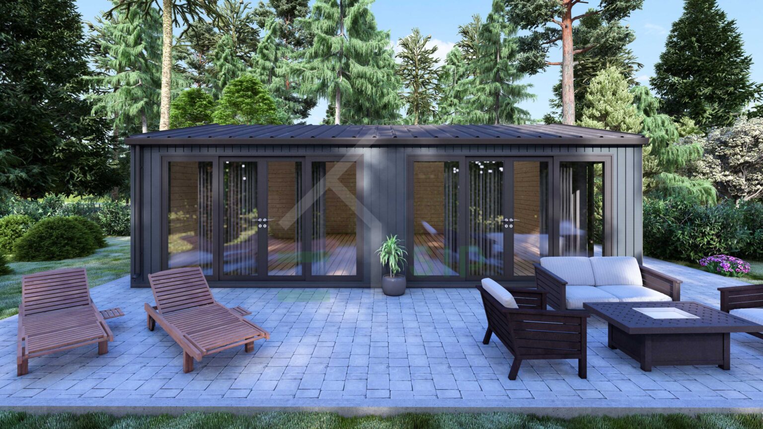 Granny Annexe Asma (Insulated 34 mm + cladding), 50m² - siphouse